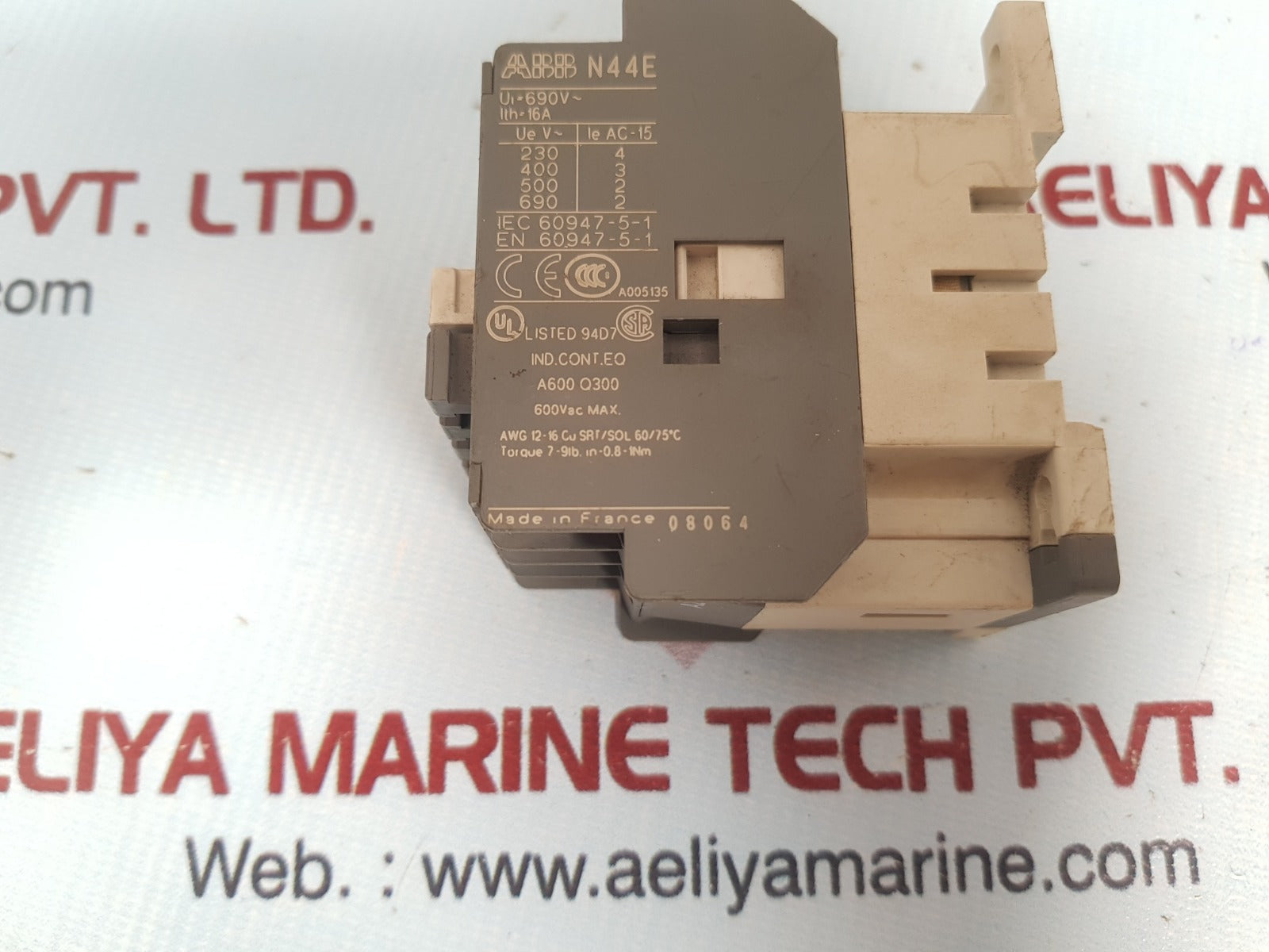 Abb N44E Contactor Relay 110-115V 50Hz /115-127V 60Hz – Aeliya Marine Tech