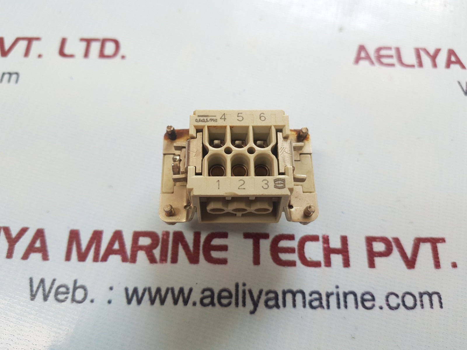 Set of 2x Harting han 6 e-bu-s female connector 09330062701 15a 500v ...