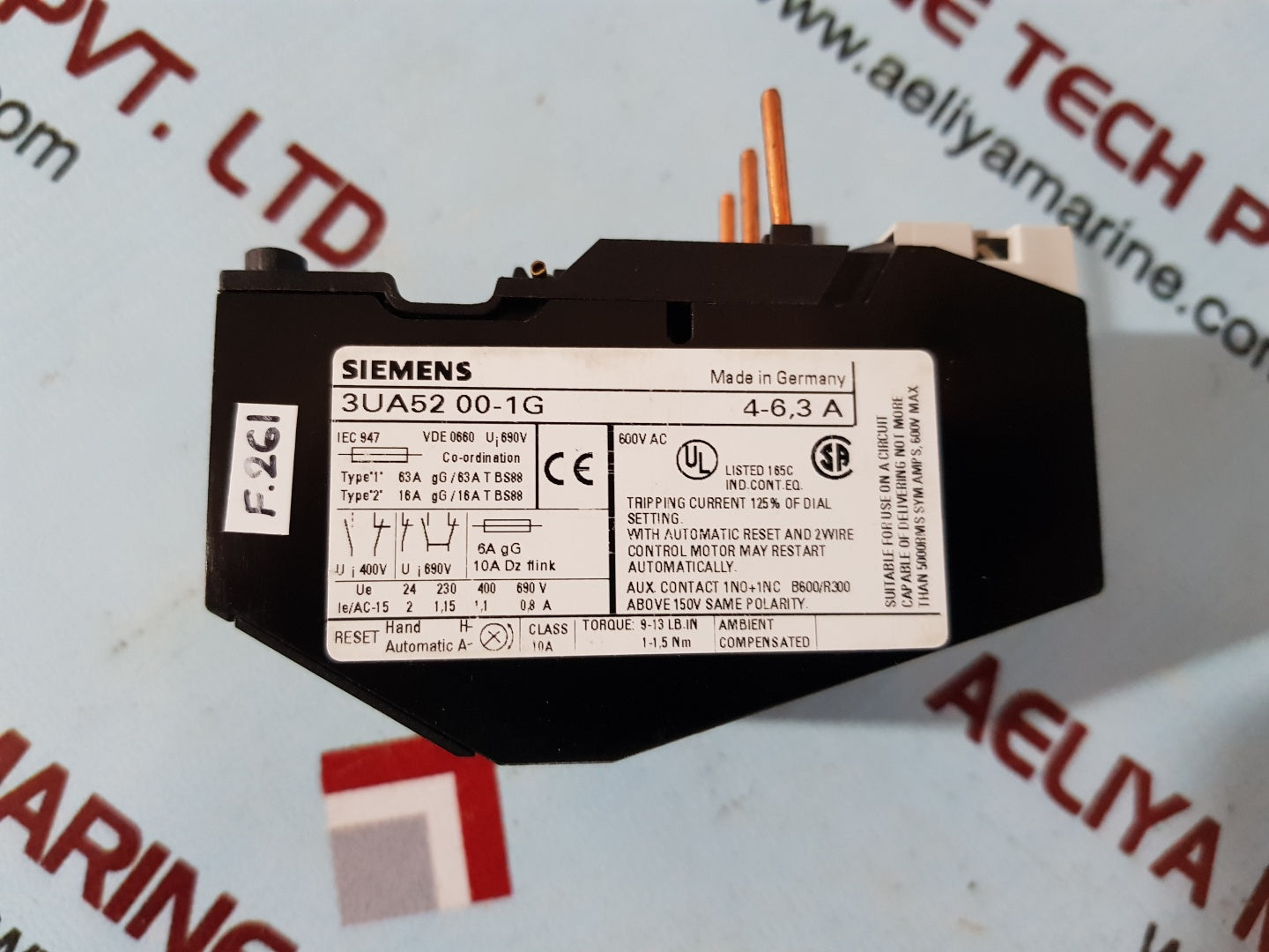 Siemens 3ua52 00-1g 4-6,3a overload relay – Aeliya Marine Tech