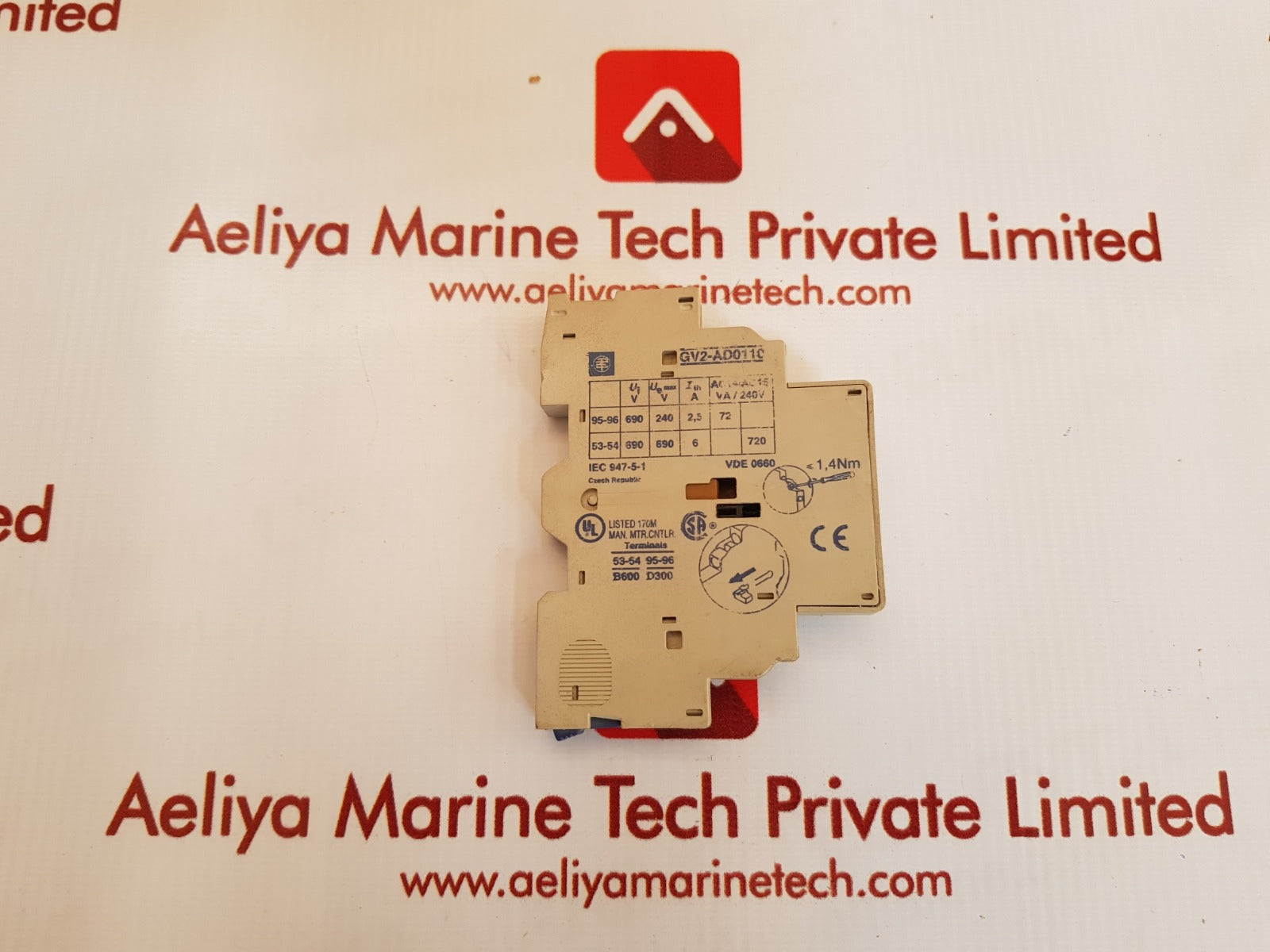 Telemecanique Gv2-ad0110 auxiliary contact – Aeliya Marine Tech
