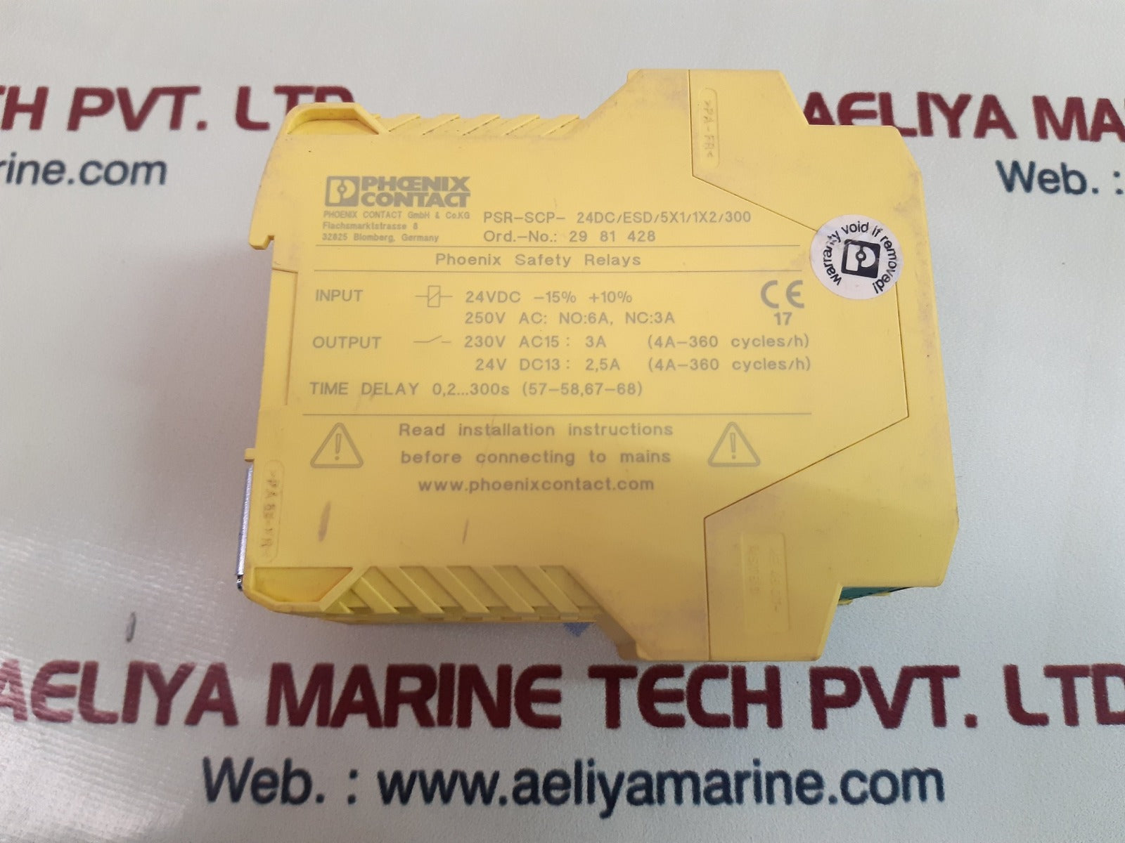 Phoenix psr-scp- 24dc/esd/5x1/1x2/300 safety relay – Aeliya Marine Tech