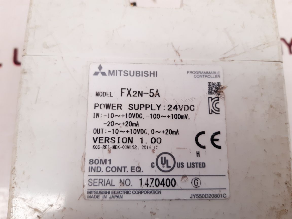 Mitsubishi fx2n-5a programmable controller used – Aeliya Marine Tech
