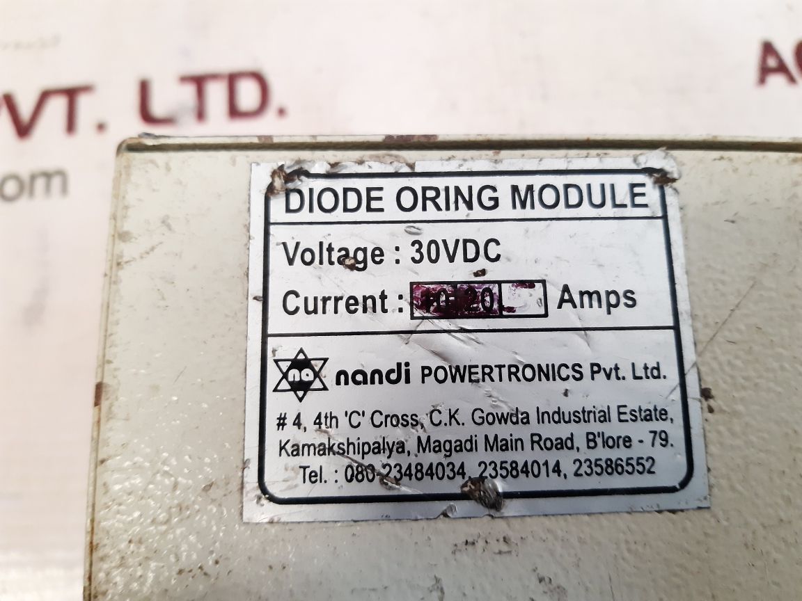 Nandi powertronics diode oring module – Aeliya Marine Tech