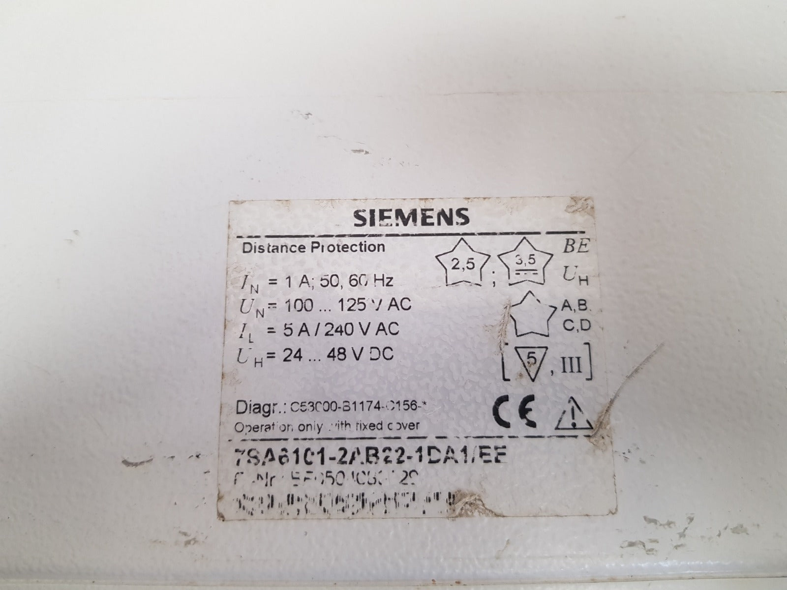 Siemens siprotec 7sa610 distance protection relay 7sa6101-2ab22-1da1/ee ...