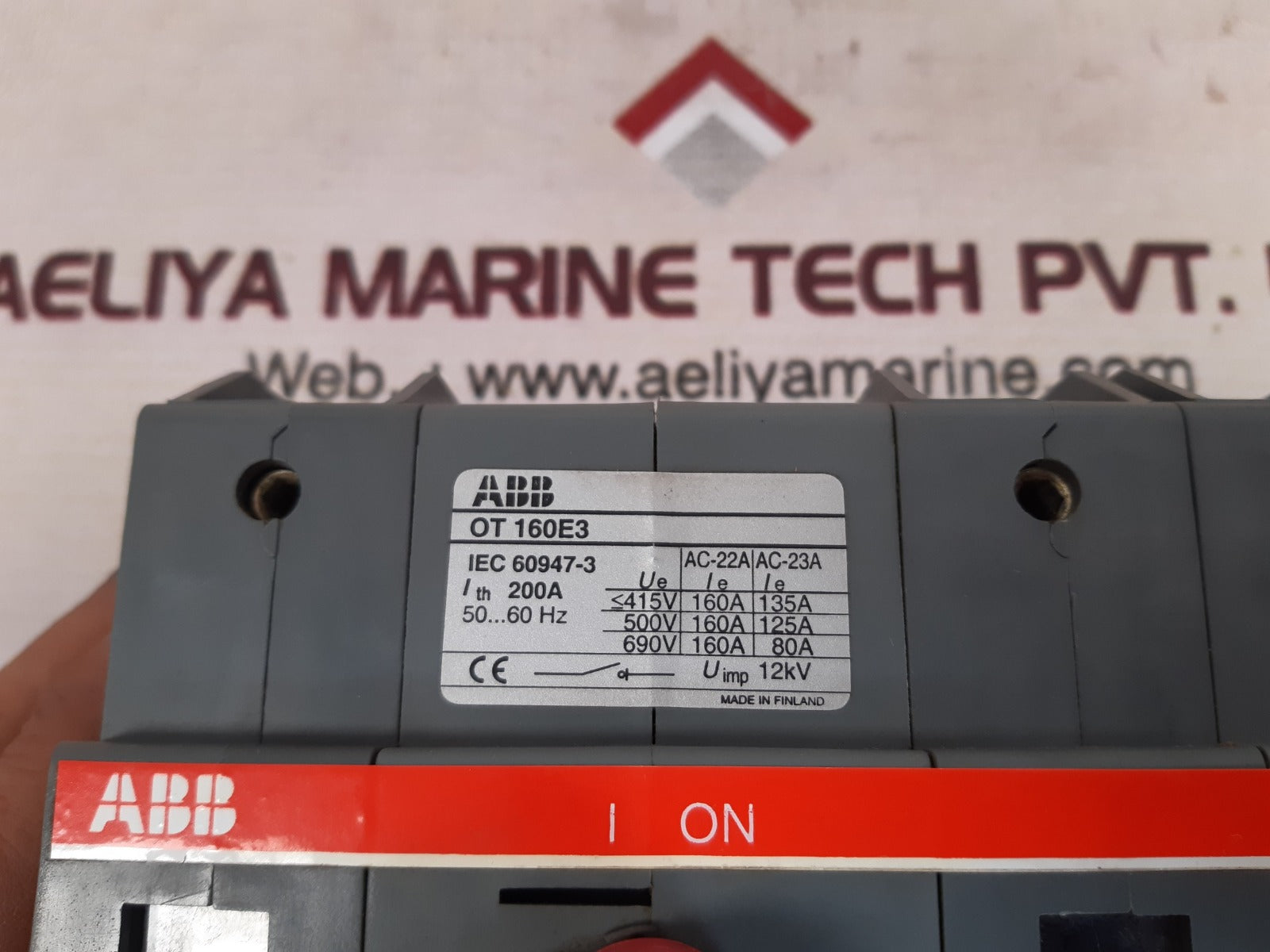 Abb ot160e3 disconnect switch 200a – Aeliya Marine Tech