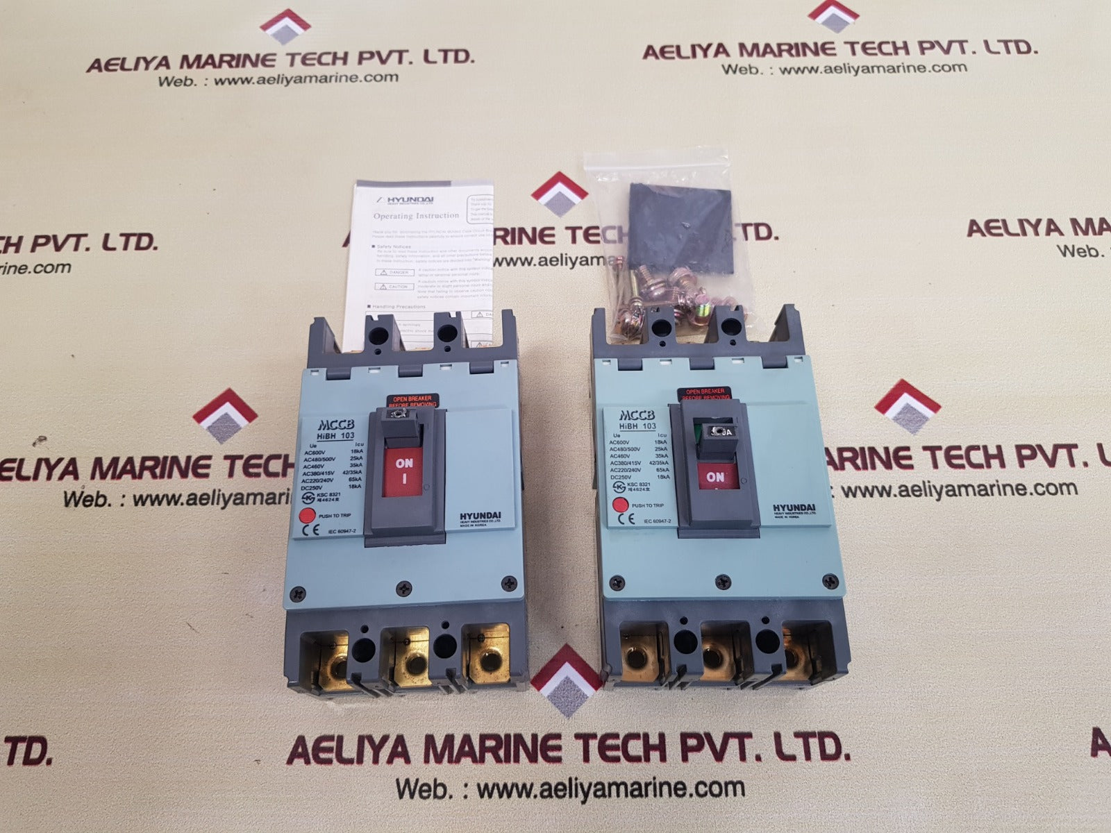 Hyundai mccb hibh 103 molded case circuit breaker USed – Aeliya Marine Tech