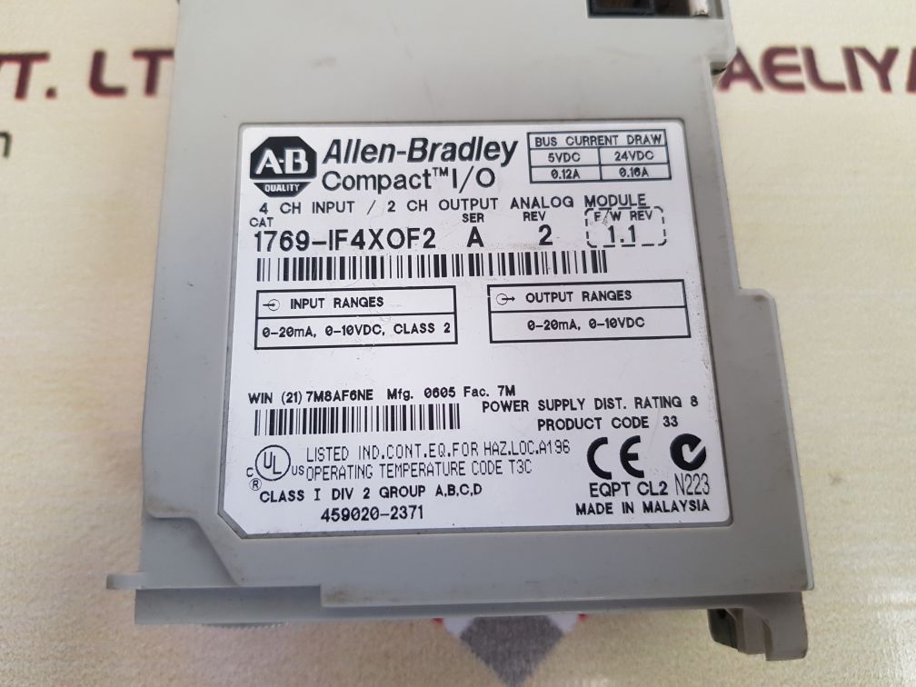Allen bradley 1769-if4xof2 ser.a compact i/o analog output module ...
