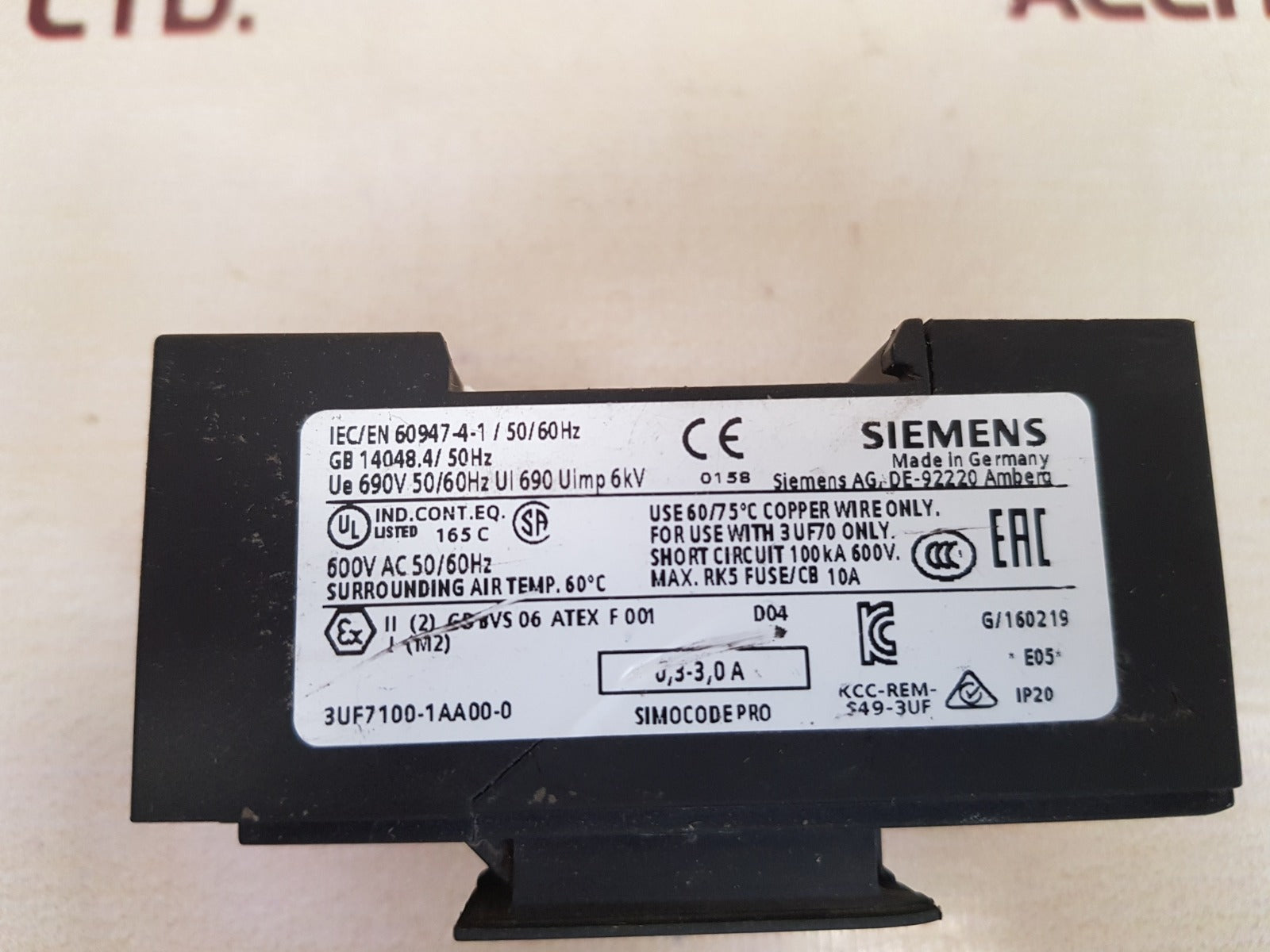 Siemens 3uf7100-1aa00-0 current measuring module – Aeliya Marine Tech