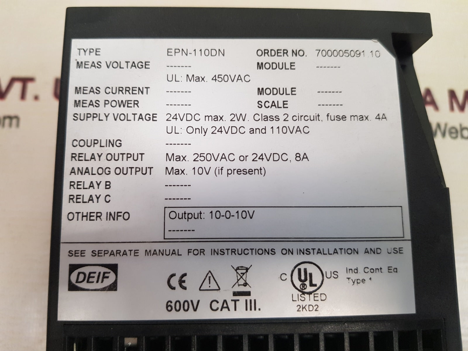 Deif epn-110dn electronic potentiometer – Aeliya Marine Tech