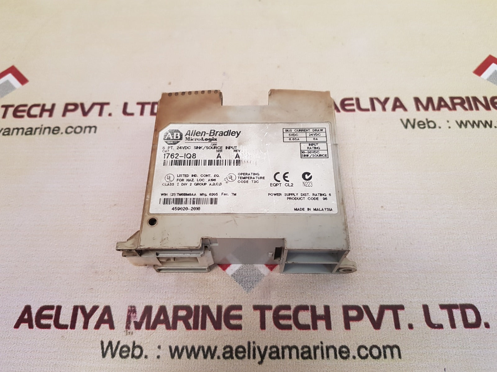 Allen-bradley 1762-iq8 Ser A Rev A Micro Logix Sink/Source Input Module ...