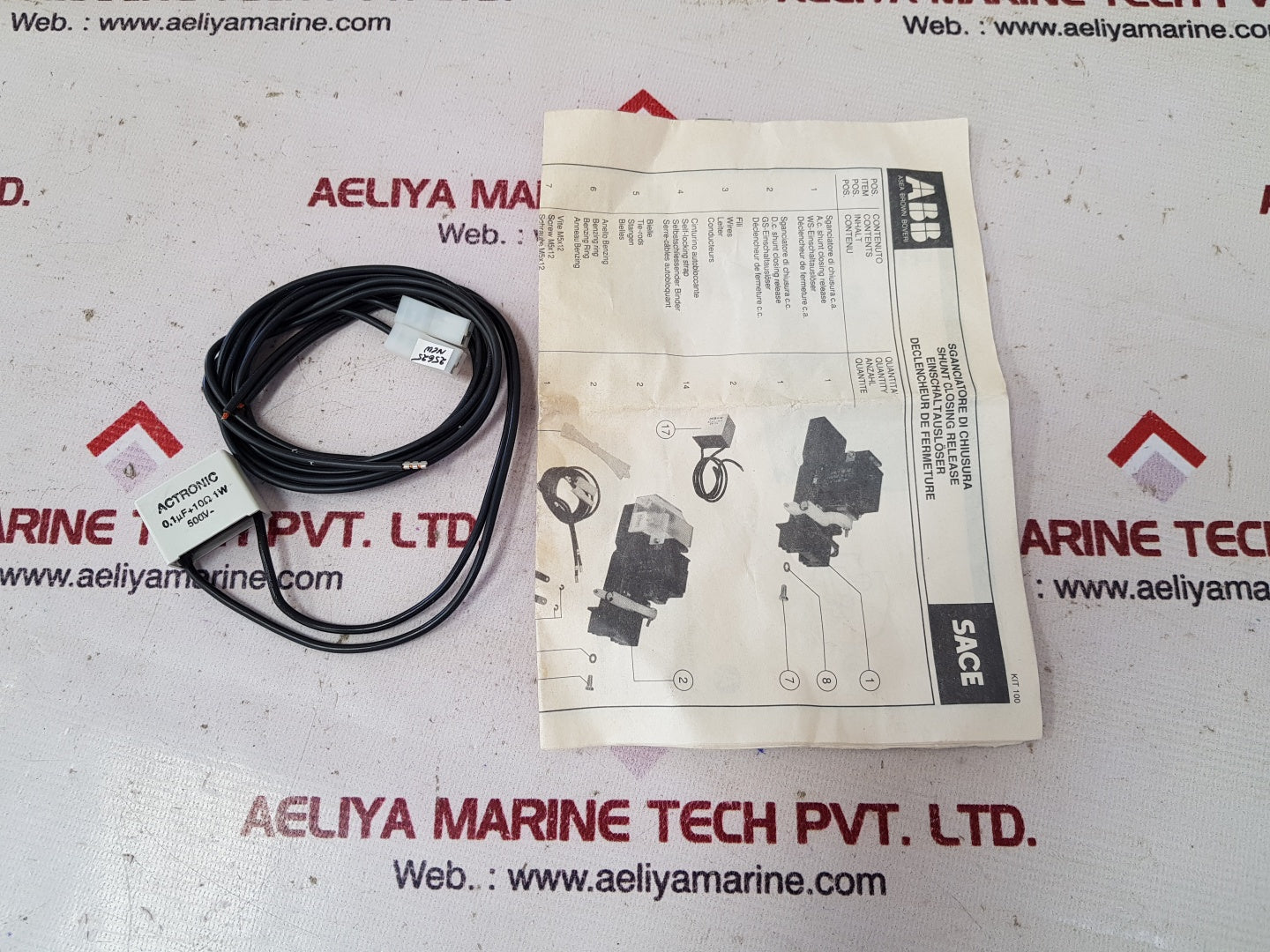 Abb Actronic 0.1µF+10 Ohm 1W Shunt Closing Release – Aeliya Marine Tech®