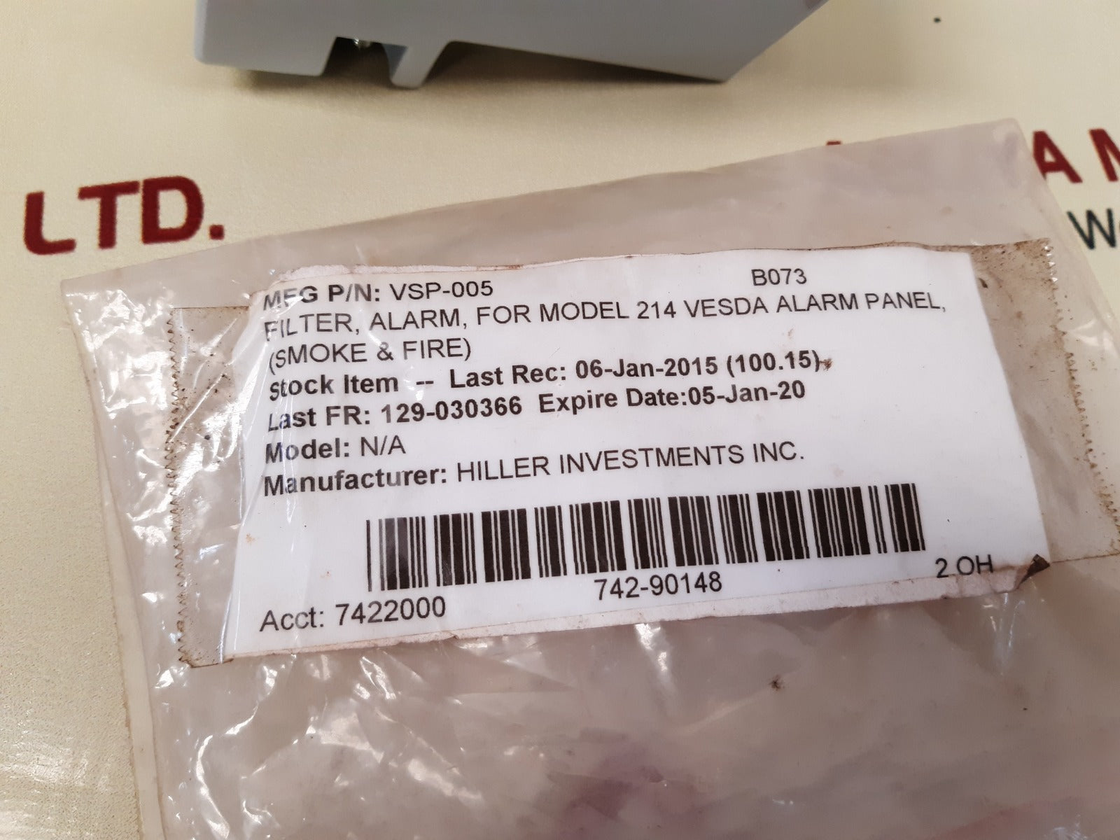 Vesda vsp-005 dual stage filter cartridge – Aeliya Marine Tech