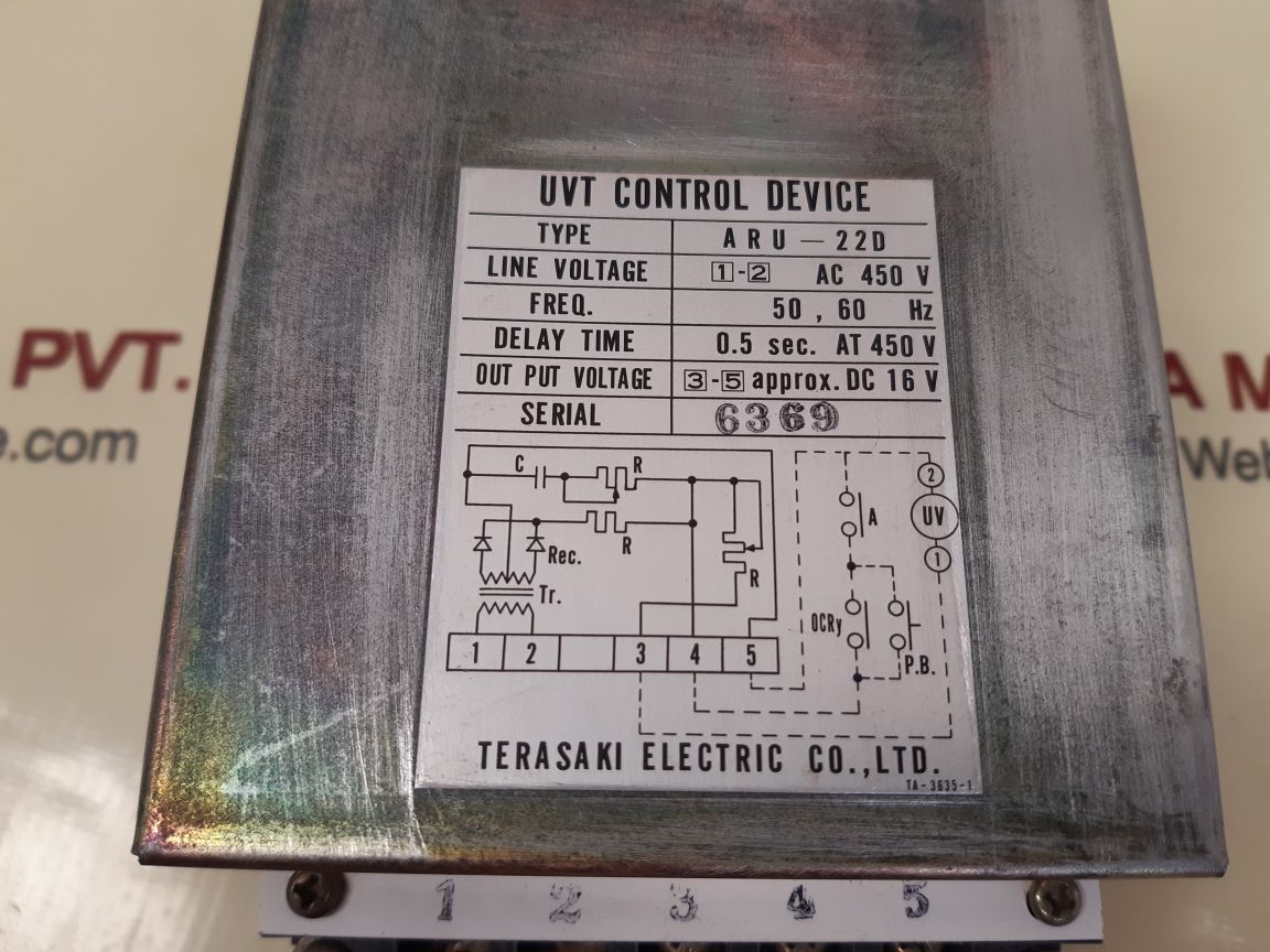 Terasaki Aru-22D Uvt Control Device Ac 450 V, 50-60Hz – Aeliya Marine Tech