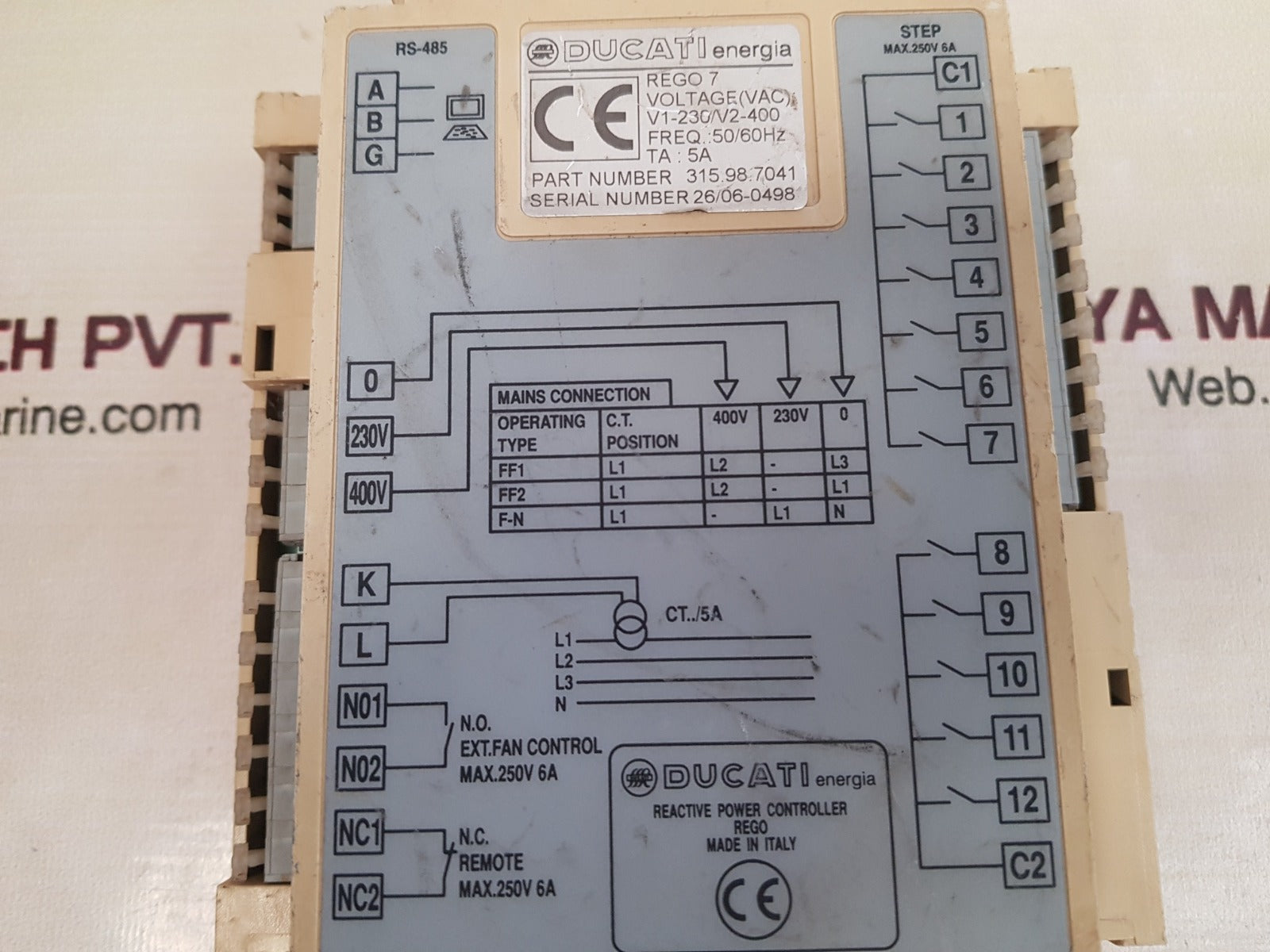 Ducati energia rego 7 reactive power controller 315.98.7041 – Aeliya ...