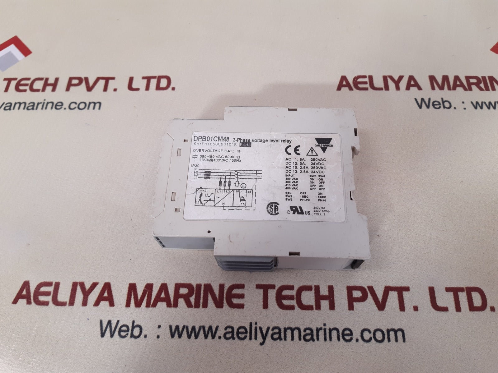 Carlo gavazzi dpb01cm48 3-phase voltage level relay – Aeliya Marine Tech