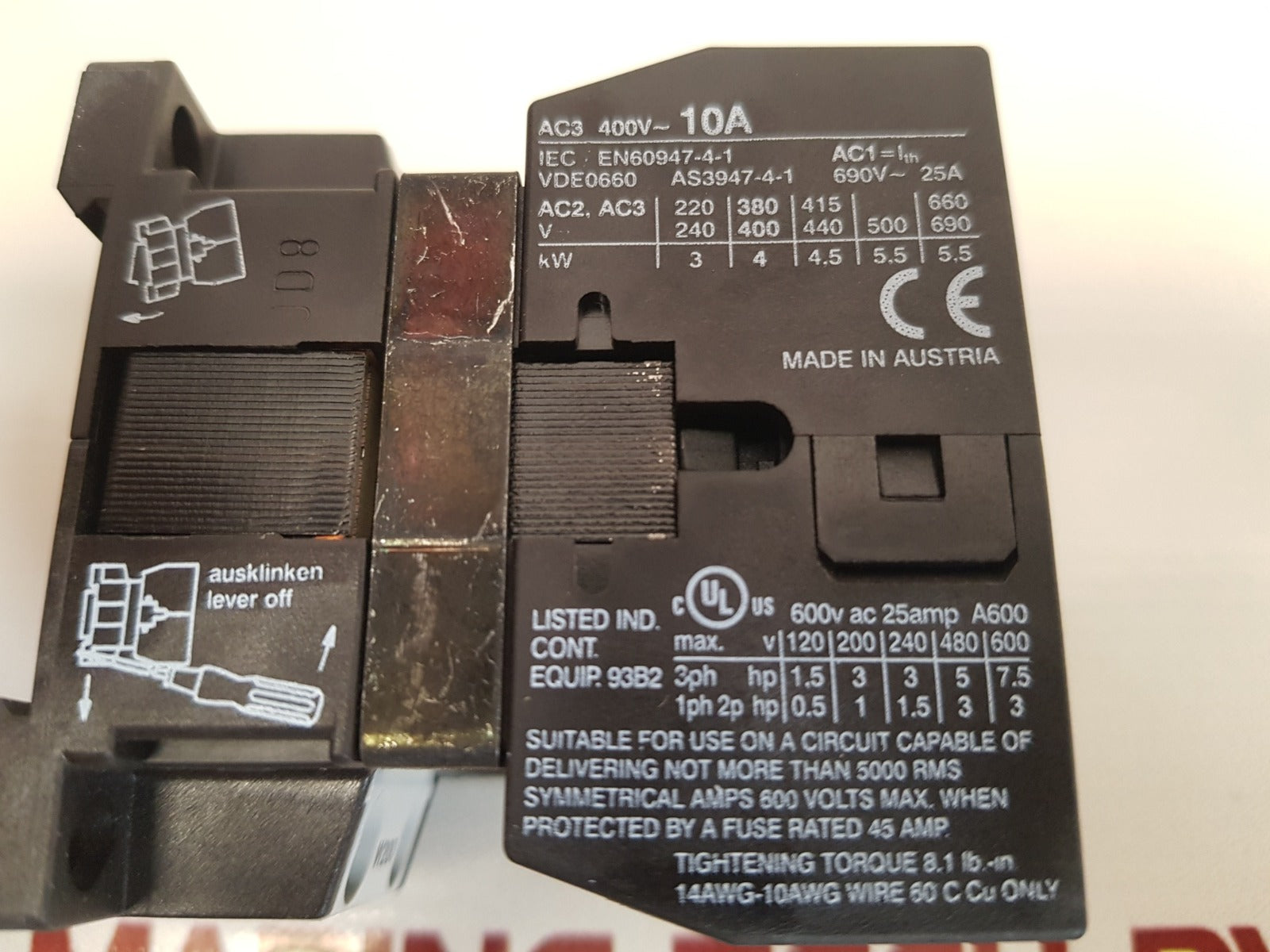 Benedikt & Jager K3-10A01 Magnetic Contactor Coil Voltage 690V Ac 25A ...