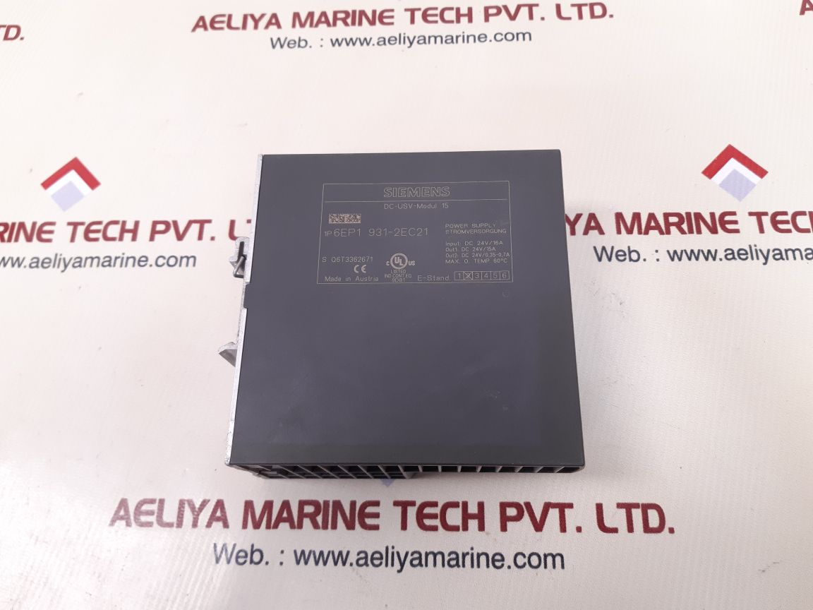 Siemens 6ep1 931-2ec21 dc-usv-modul 15 power supply – Aeliya Marine Tech