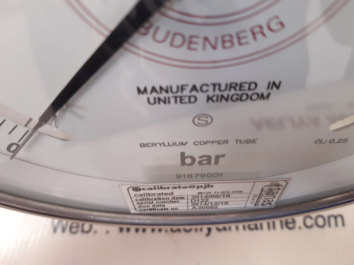Budenberg 91679001 standard test gauge 0-200 bar – Aeliya Marine Tech