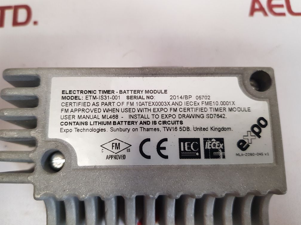 Expo etm-is31-001 electronic timer-battery module – Aeliya Marine Tech