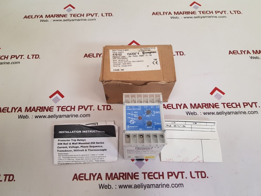 Crompton protector 252-pvug relay de-energize(std) – Aeliya Marine Tech