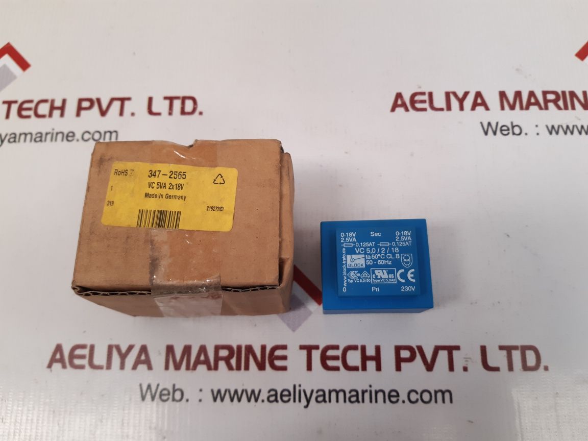 Block-trafo vc 5,0/2/18 transformer vc5,0a2 – Aeliya Marine Tech