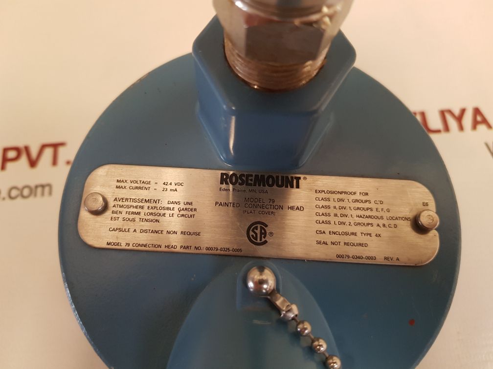 Rosemount model 79 connection head 00079-0325-0005 – Aeliya Marine Tech