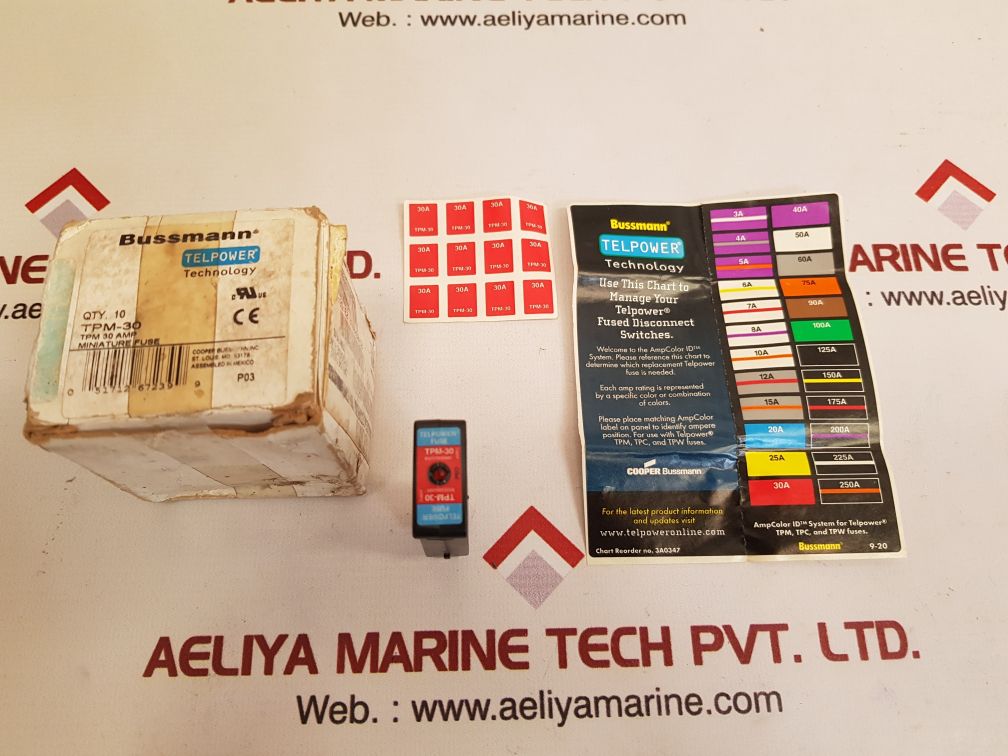 Cooper bussmann tpm-30 telpower miniature fuse New – Aeliya Marine Tech