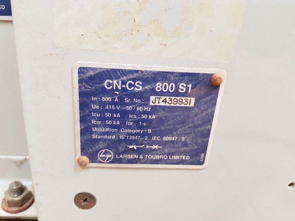 Larsen & Toubro Cn-cs 800 S1 Circuit Breaker 415V Ac 800 A – Aeliya ...