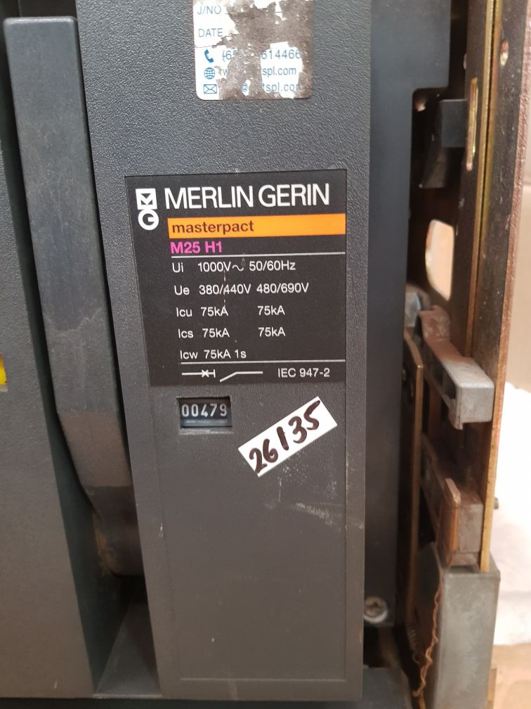 Merlin gerin masterpact m25 h1 circuit breaker ui 1000v~ 50/60hz ...