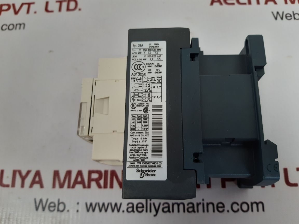 Schneider electric lc1d128e7 contactor – Aeliya Marine Tech