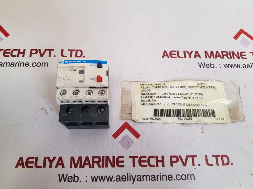Telemecanique/schneider lrd08 overload relay – Aeliya Marine Tech