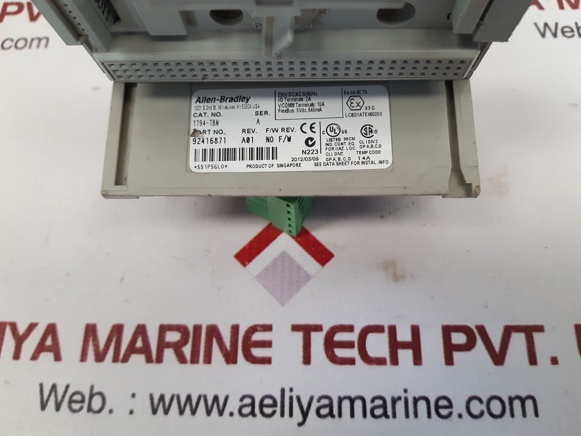 Allen-bradley 1794-tbn Series. A 92416871 Flex Terminal Base Unit Rev ...