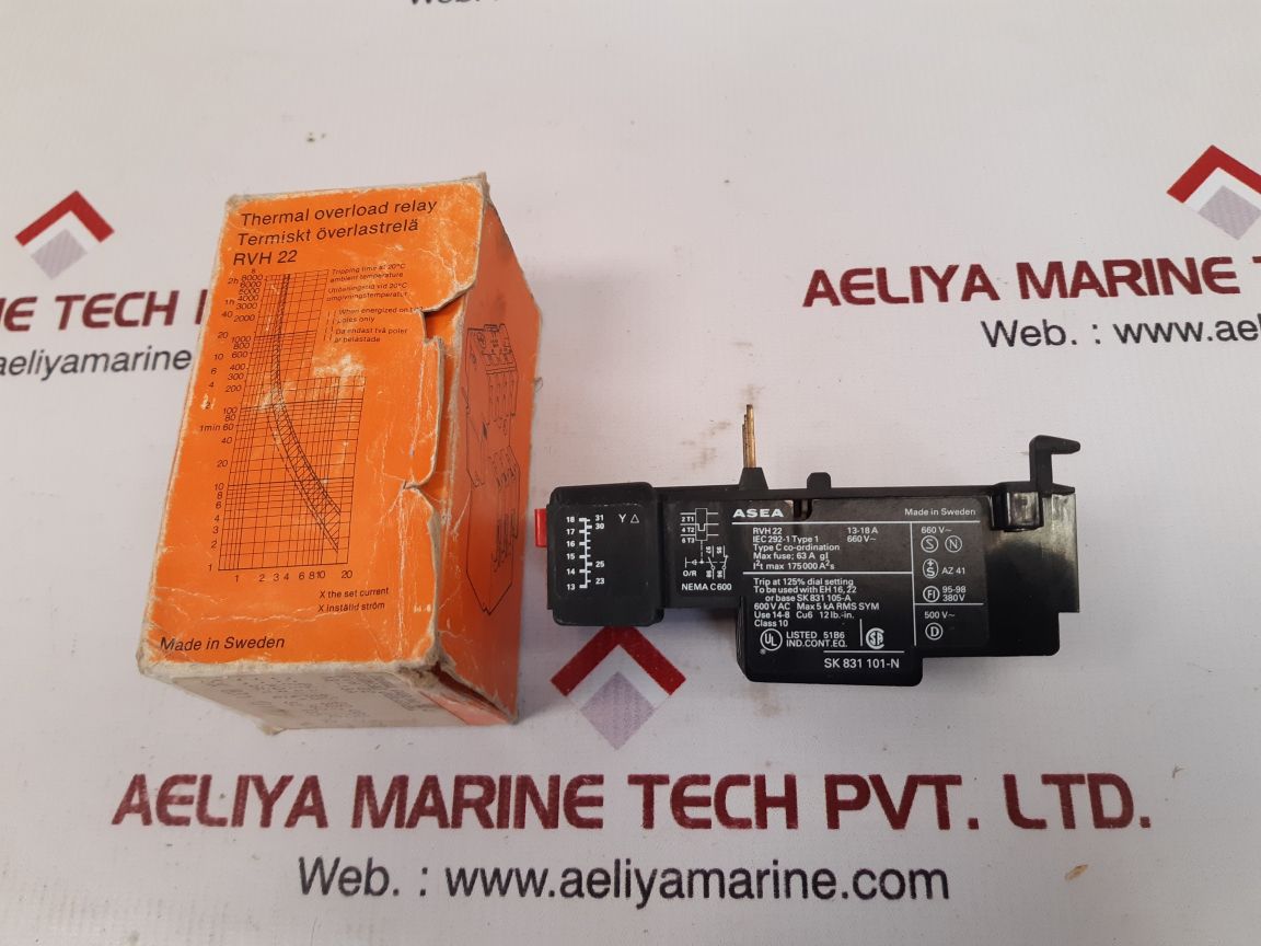 Asea rvh 22 thermal overload relay 13-18 a – Aeliya Marine Tech