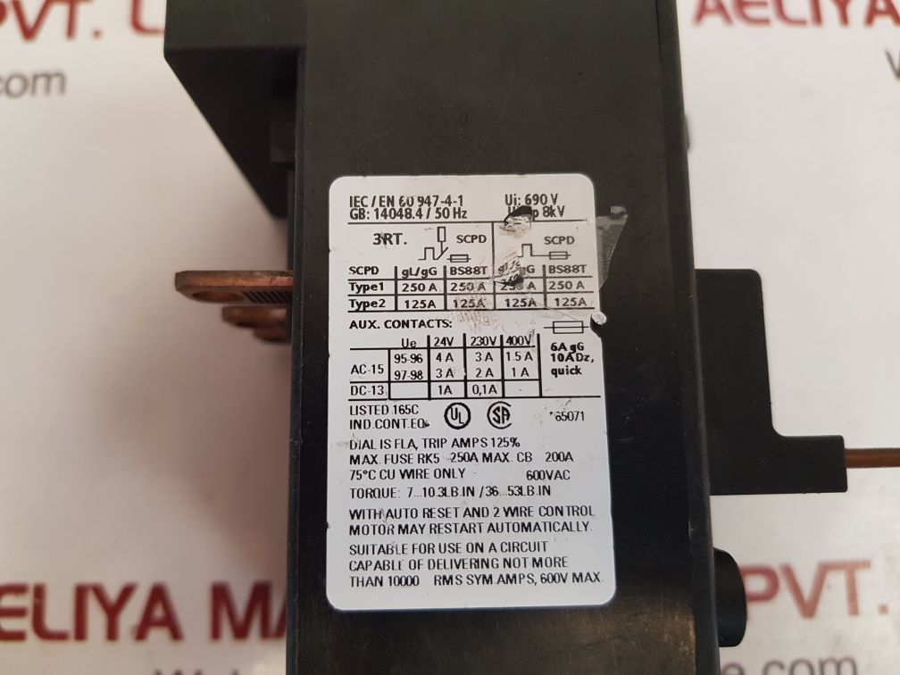 Siemens 3ru1146-4jb0 overload relay – Aeliya Marine Tech