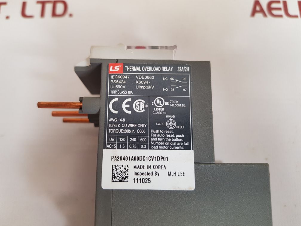 Ls 32a/2h thermal overload relay – Aeliya Marine Tech