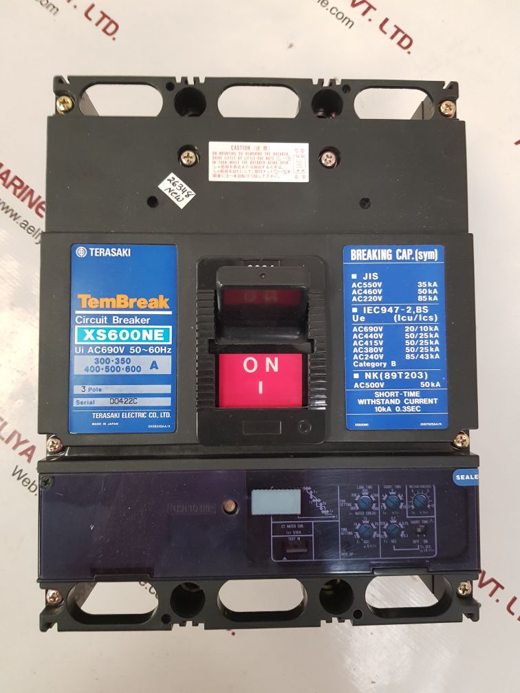 Terasaki Xs600Ne 3 Pole Circuit Breaker 300-600A Ac690V 50/60Hz ...