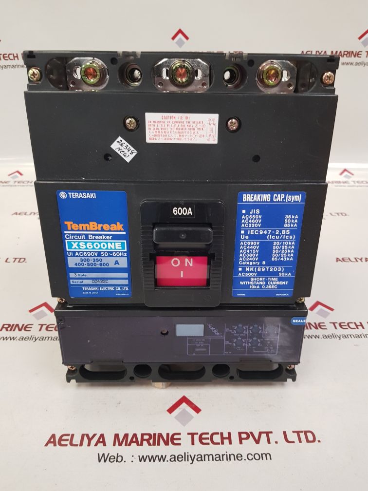 Terasaki Xs600Ne 3 Pole Circuit Breaker 300-600A Ac690V 50/60Hz ...