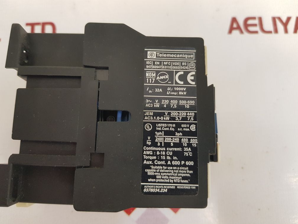 Telemecanique lc1 d1810 starter contactor 110v 50/60 – Aeliya Marine Tech