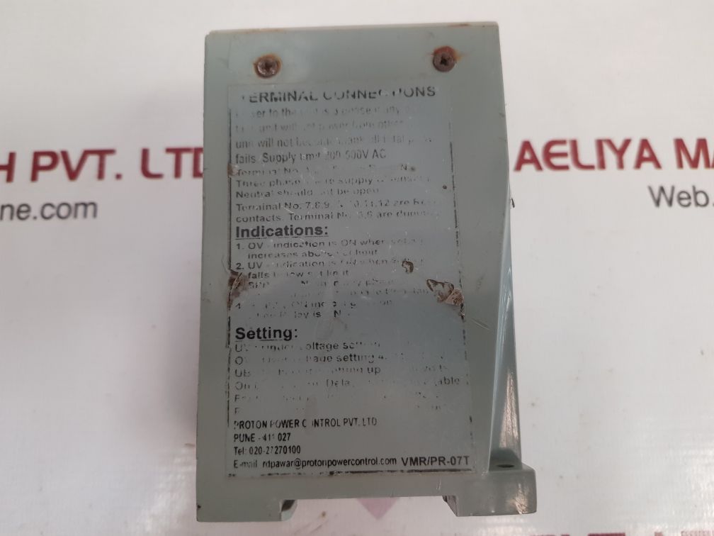 Proton vmr 3p proton voltage monitoring relay pr-07 Used – Aeliya ...
