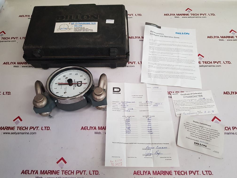 Dillon 3,277,705 ap dynamometer 15000 lb 5” dyna – Aeliya Marine Tech