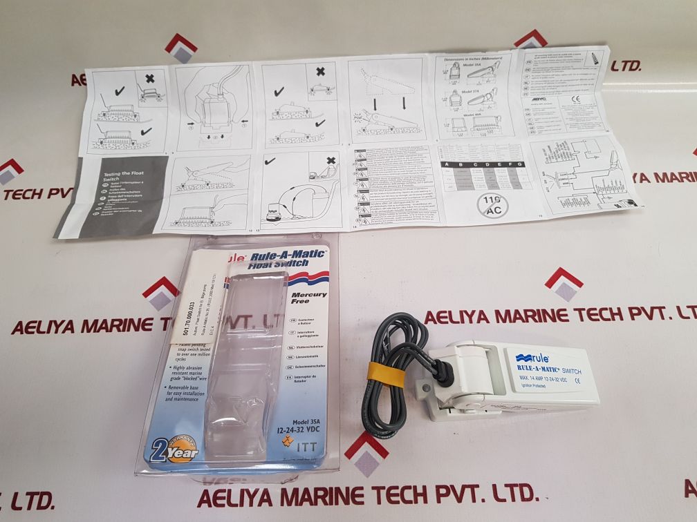 Rule 35A Float Switch 12-24-32 Vdc – Aeliya Marine Tech