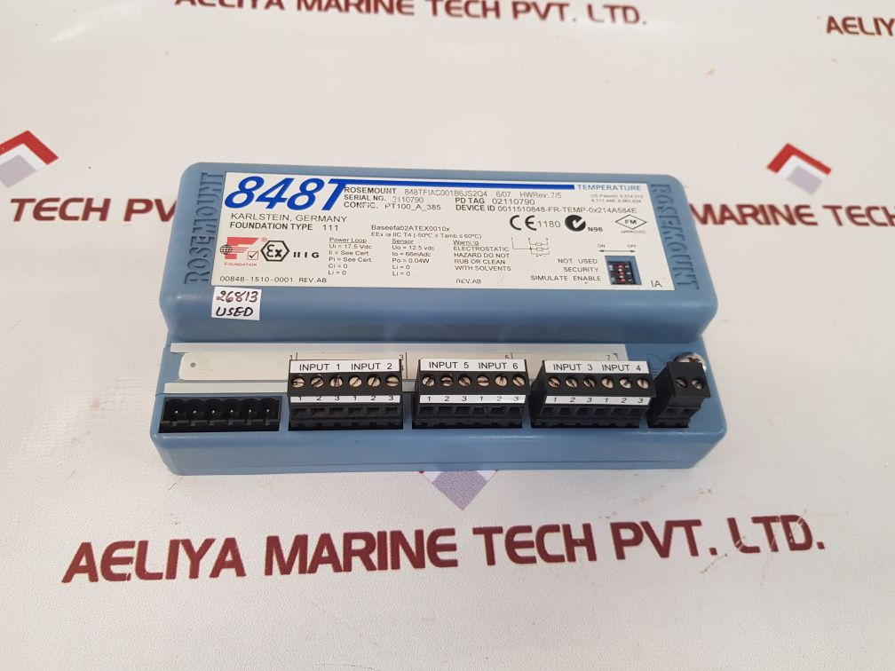 Rosemount 848t fieldbus temperature transmitter 848tfias001b6js2q4 ...