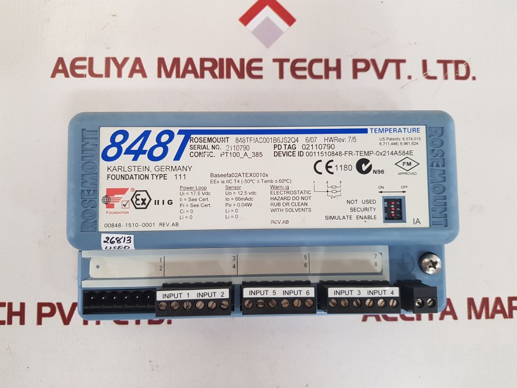 Rosemount 848t fieldbus temperature transmitter 848tfias001b6js2q4 ...