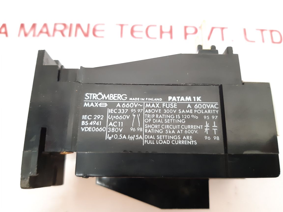 Stromberg Patam 1K6 Thermal Overload Relay Patam 1K – Aeliya Marine Tech