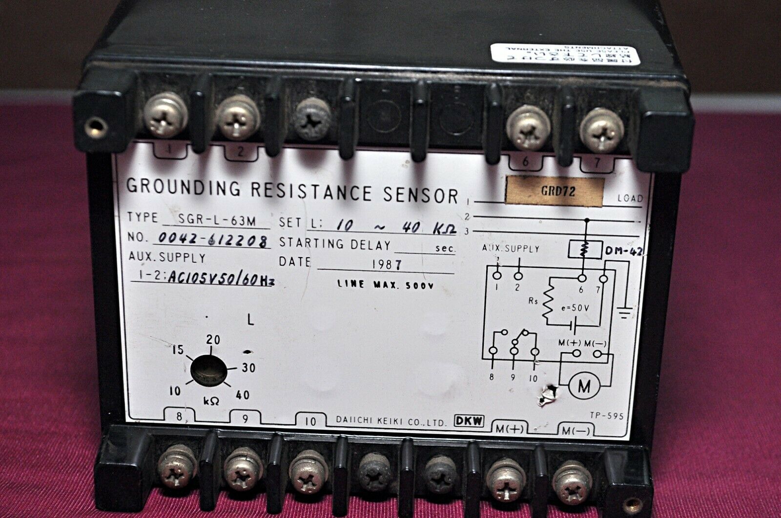 Daiichi keiki sgr-l-63m grounding resistance sensor – Aeliya Marine Tech