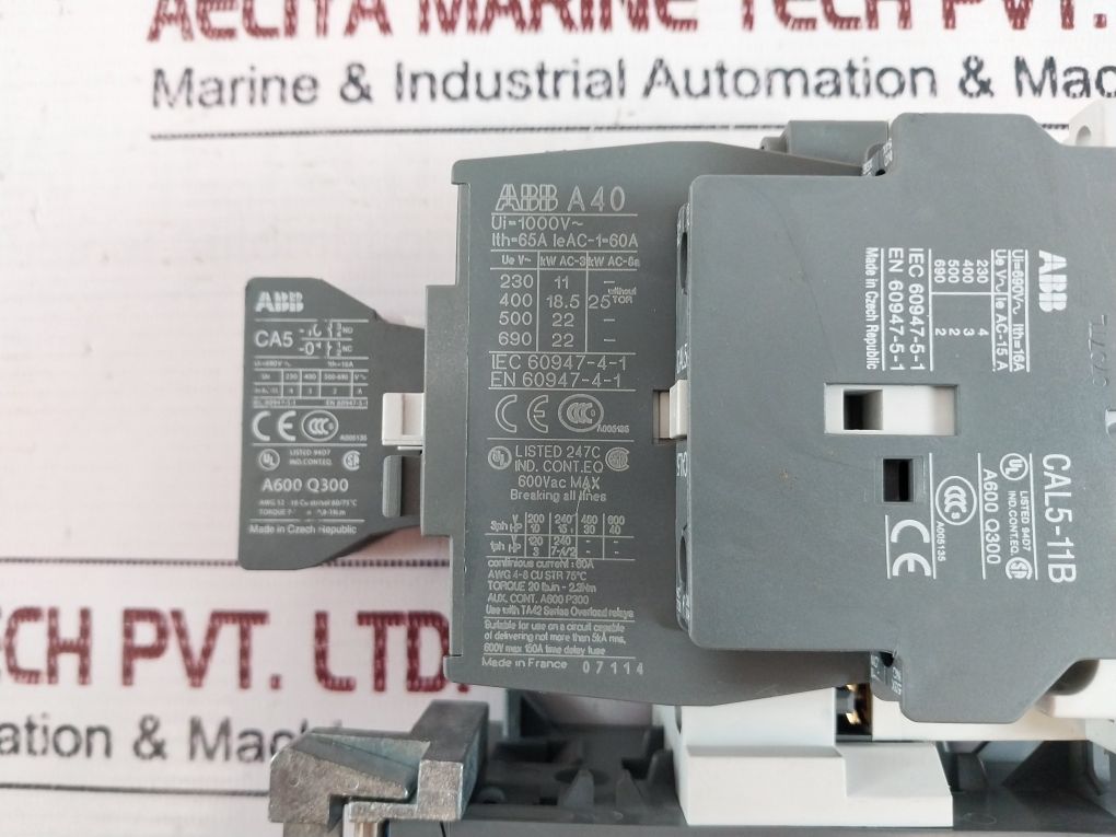 Abb A40-30-10 Contactor Auxiliary Contact Cal5-11B With Ta42 Du Overlo ...
