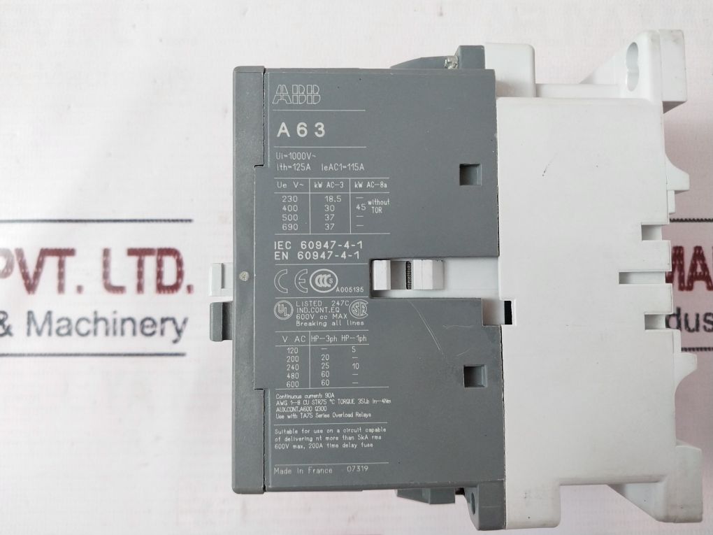 Abb A63-30 A Line Magnetic Contactor 110-120V 60Hz – Aeliya Marine Tech