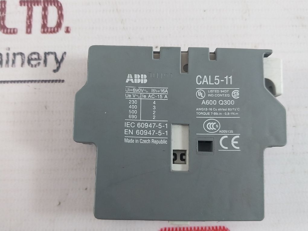 Abb A9 Ca5-01 Contactor Ta 25 Du Relay With Cal5-11 Auxiliary Contact ...