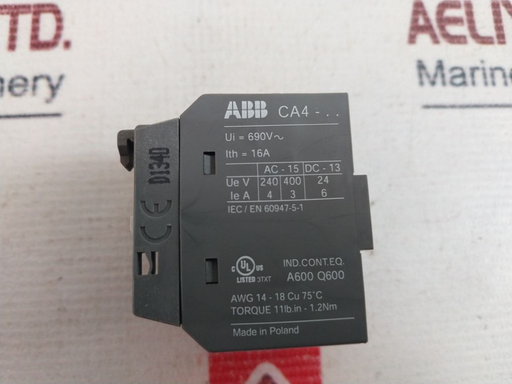 ABB CA4-22E Auxiliary Contact 1SBN010140R1022 690V – Aeliya Marine Tech