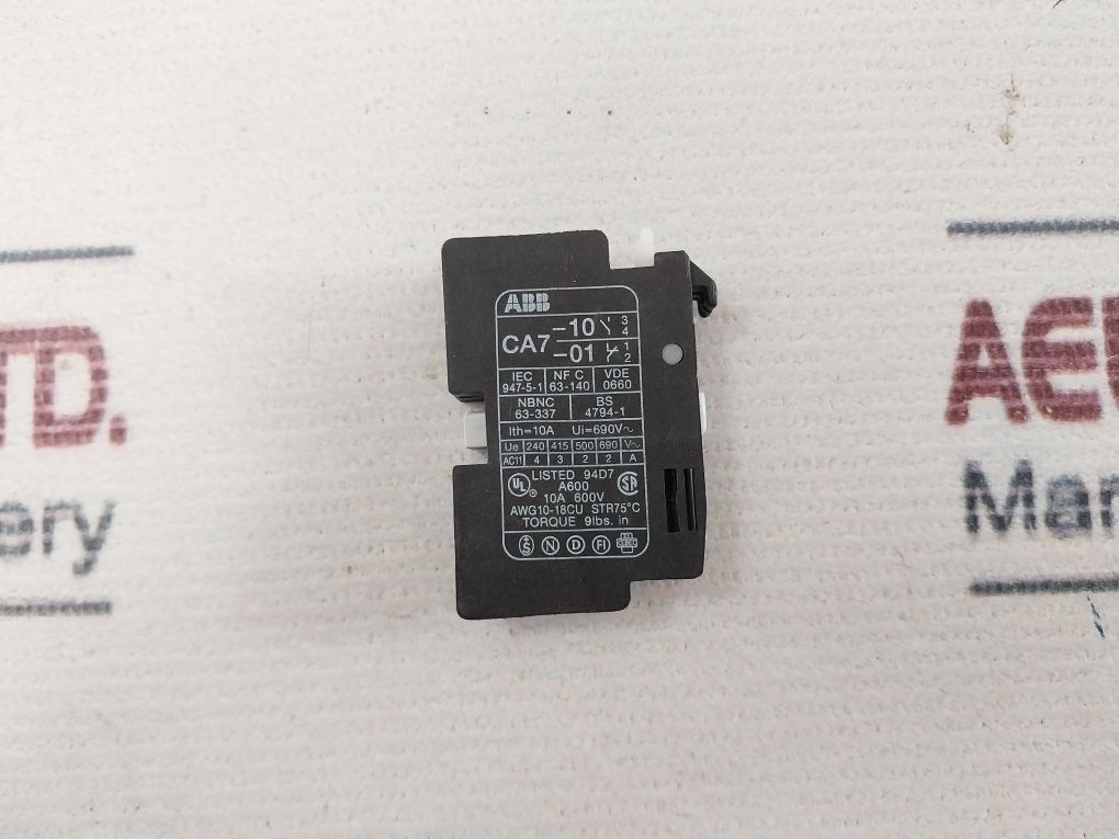 Lot Of 5X Abb Ca7-10 Auxiliary Contact Block 10A 600V – Aeliya Marine Tech